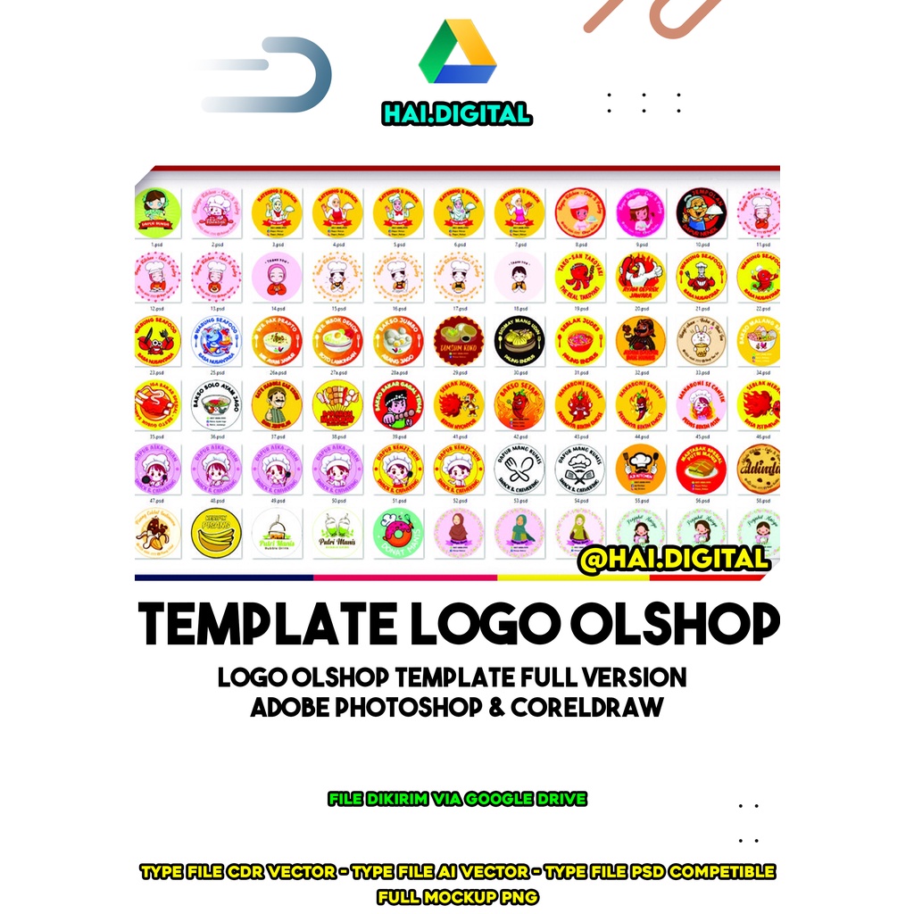 Jual Logo Olshop Template Full Version - Adobe Photoshop & Coreldraw ...