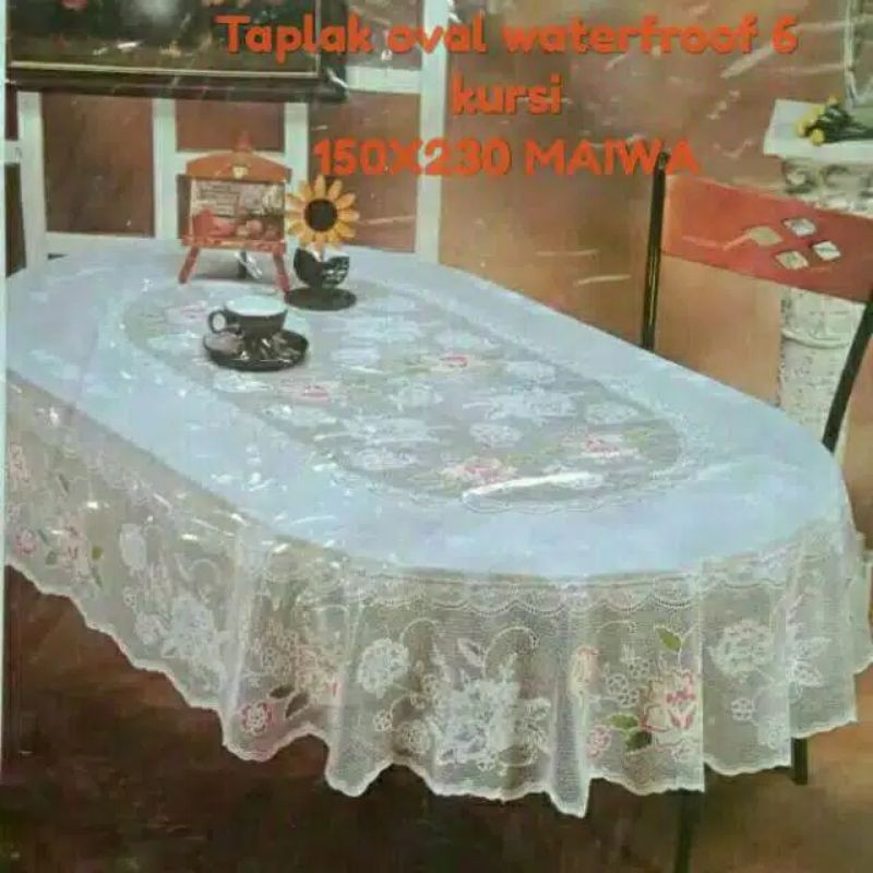 Jual Taplak Meja Makan Vinyl Premium Waterproof Model Oval | Shopee ...