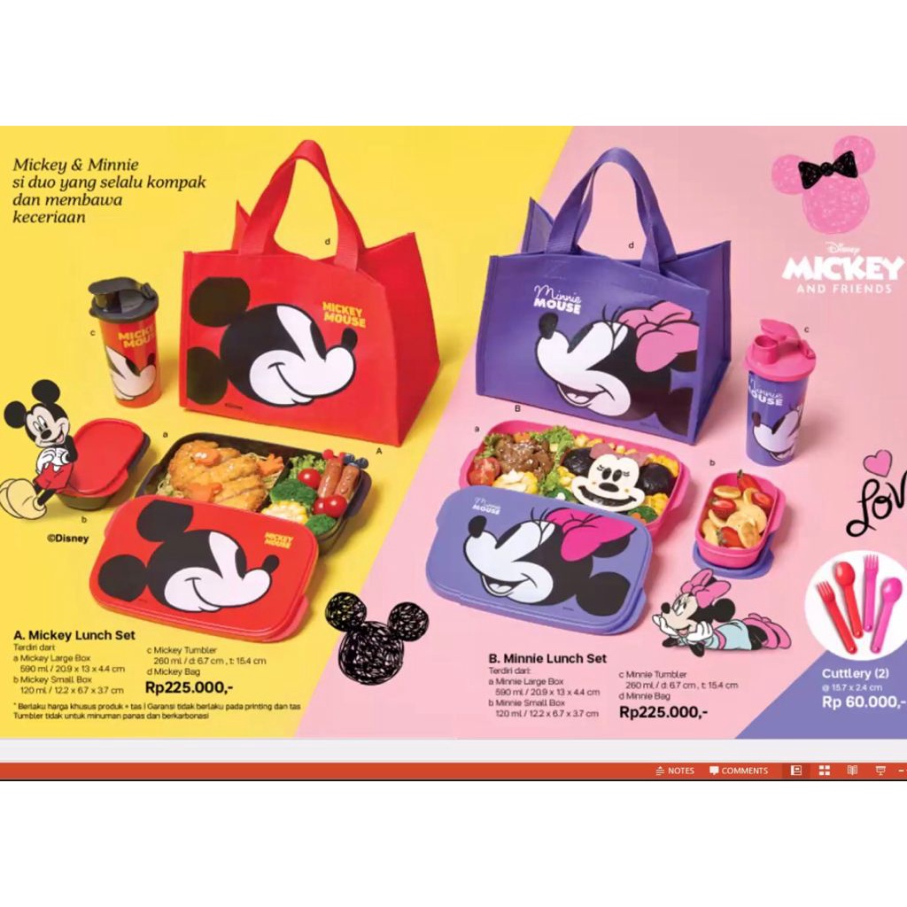 Jual Tupperware Mickey and Minnie Lunch Set (tempat bekal / kotak bekal ...