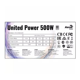 Jual Aerocool United Power 500W - 500 Watt 80 PLUS White Gaming PSU | Shopee Indonesia