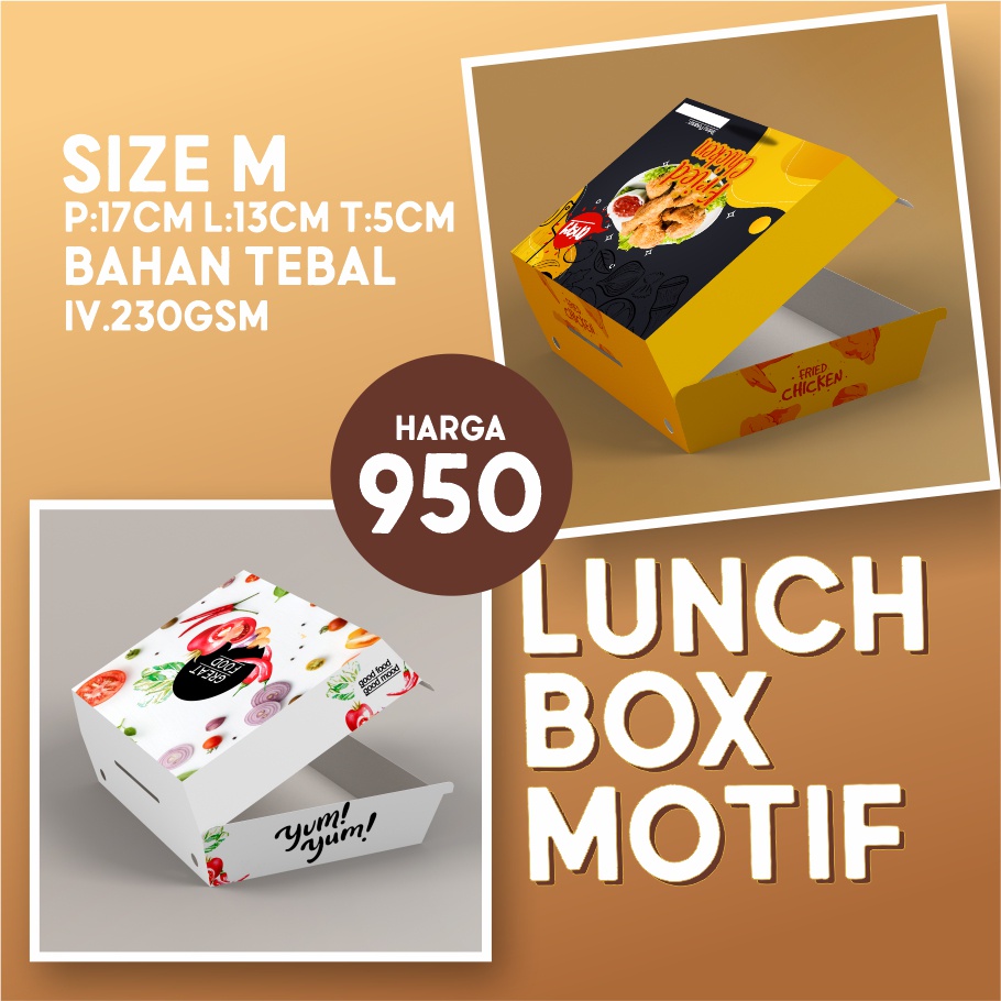 Jual DUS MAKANAN MOTIF | UK.M | BAHAN TEBAL | LUNCH BOX | kemasan ...