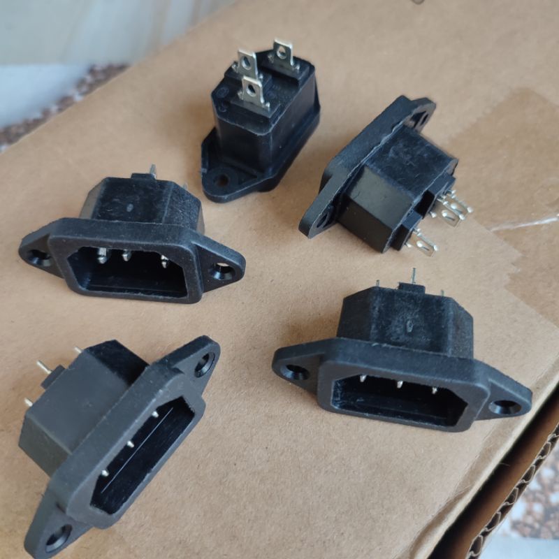 Jual socket power ac komputer male 3 pin konektor input | Shopee Indonesia