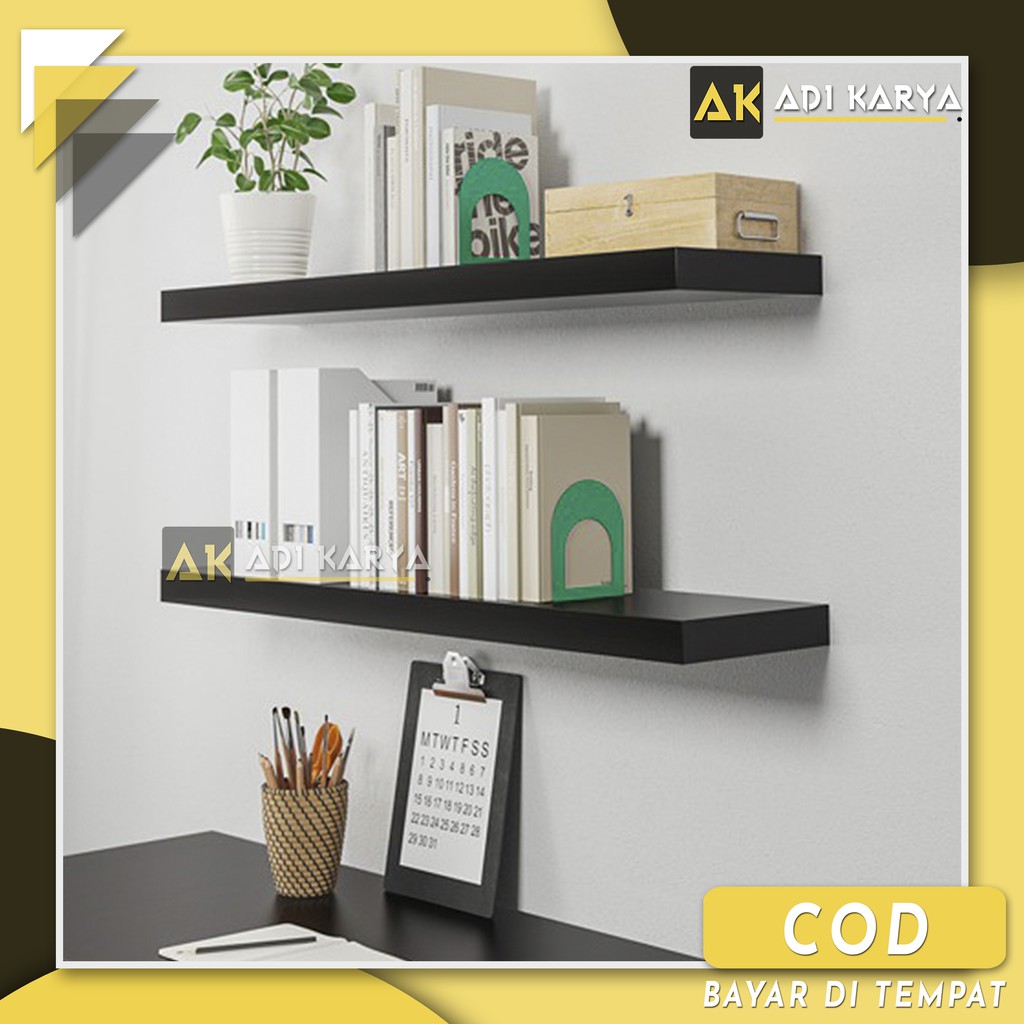 Jual Rak Dinding Tempel Minimalis Serbaguna Kayu Kamar Mandi Dapur ...