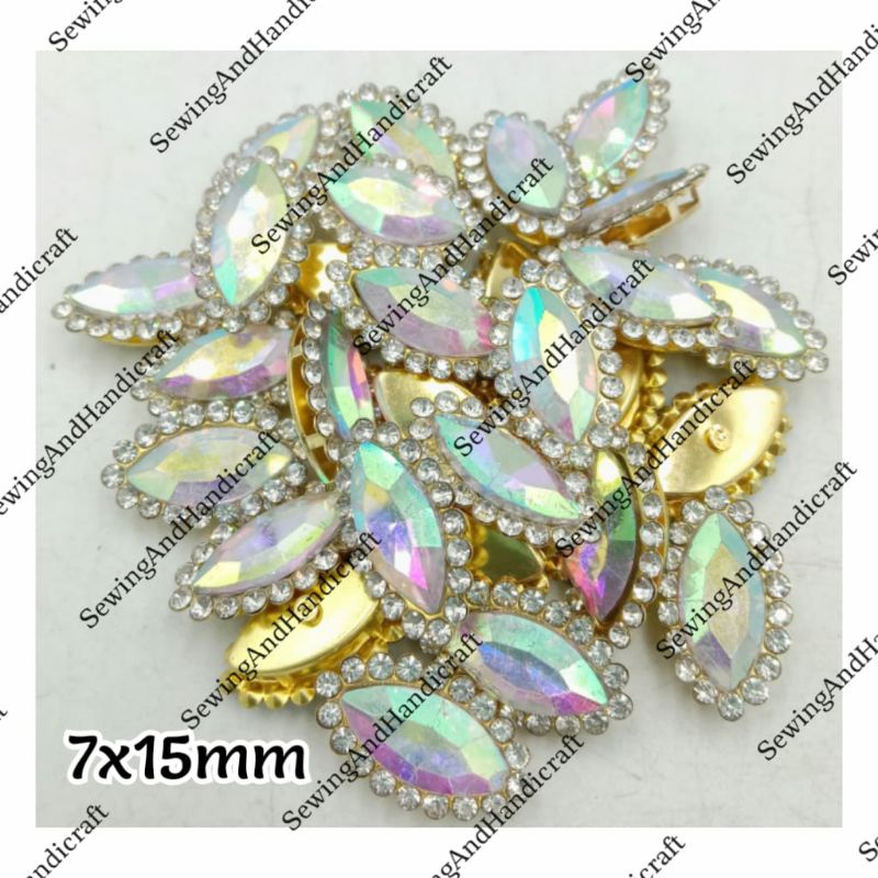 Jual Payet Cangkang / Diamond Cangkang / Bunga Lapis Padi 7x15mm Putih ...