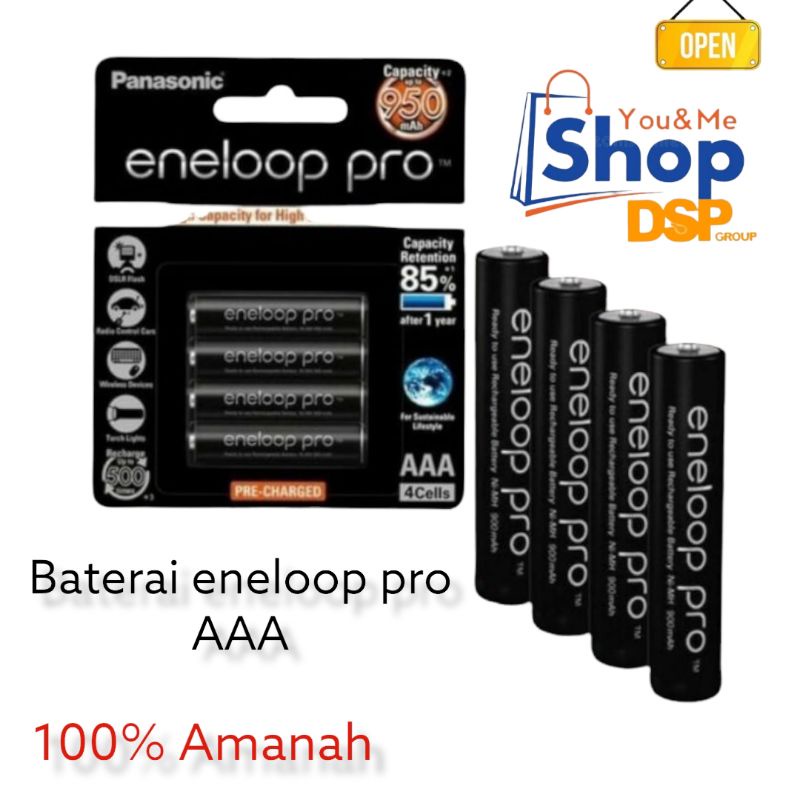 Jual Baterai Panasonic Eneloop Pro Hitam Aaa Isi 4 Shopee Indonesia