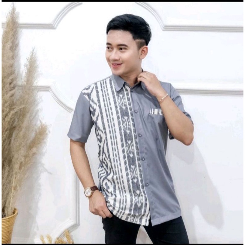 Jual Baju couple tenun outer tenun tile kemeja tenun pria | Shopee ...