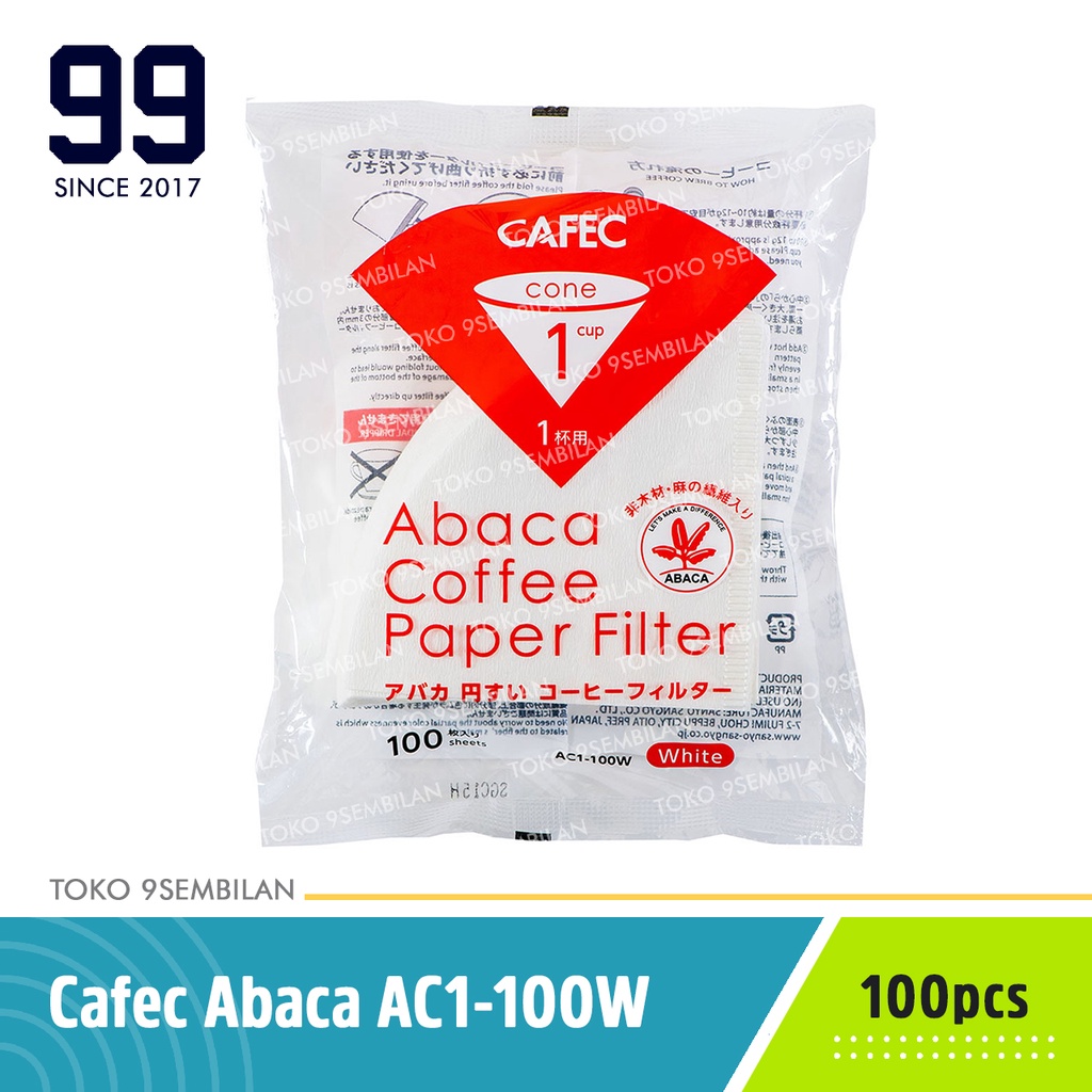 Jual Cafec Abaca White AC1-100W 01 Coffee Filter Paper Kopi V60 100pcs ...