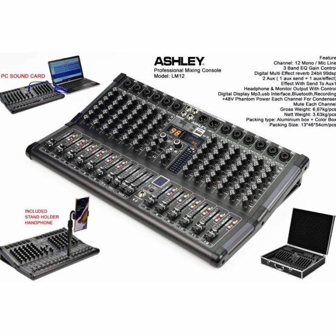 Jual Mixer Audio 12 Channel Ashley LM 12 LM-12 LM12 Original TERBAIK ...