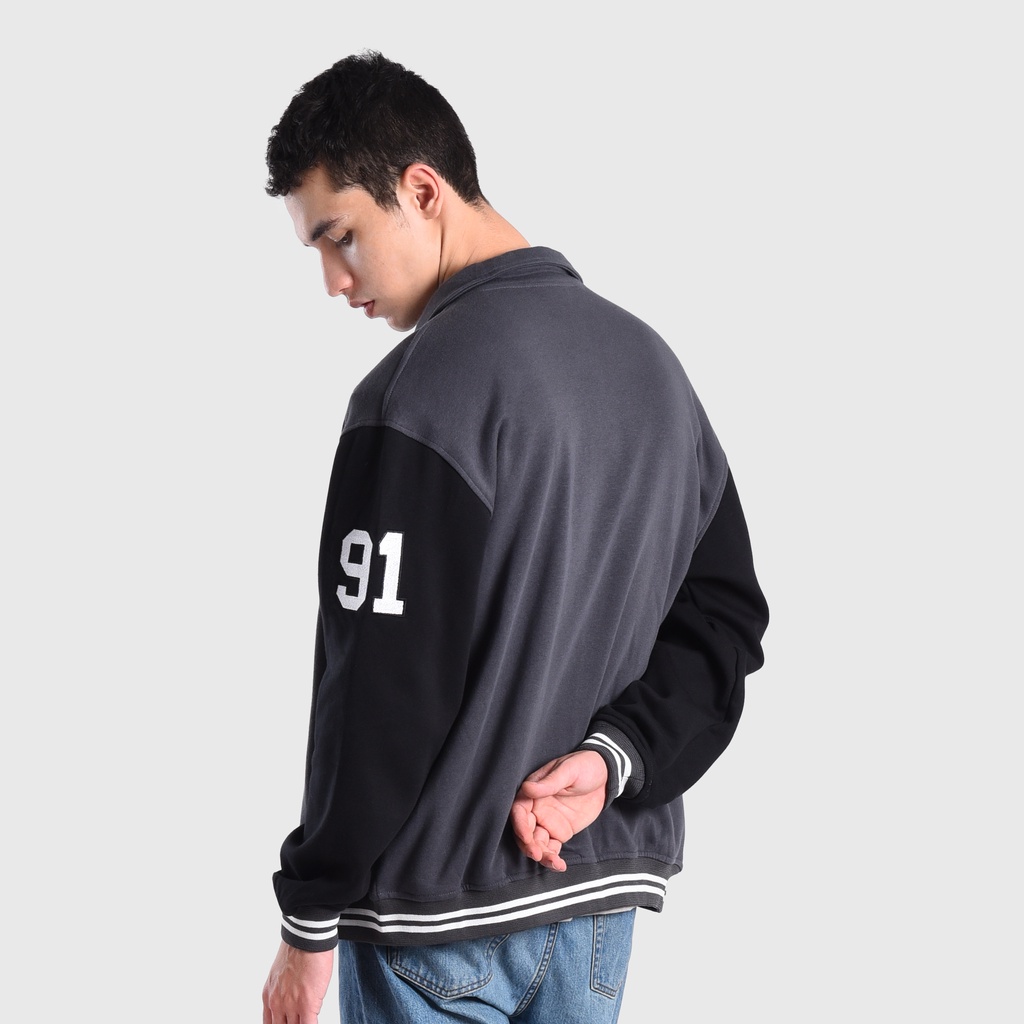 Jual Roughneck VB009 Dark Grey Beast Varsity Jacket | Shopee Indonesia