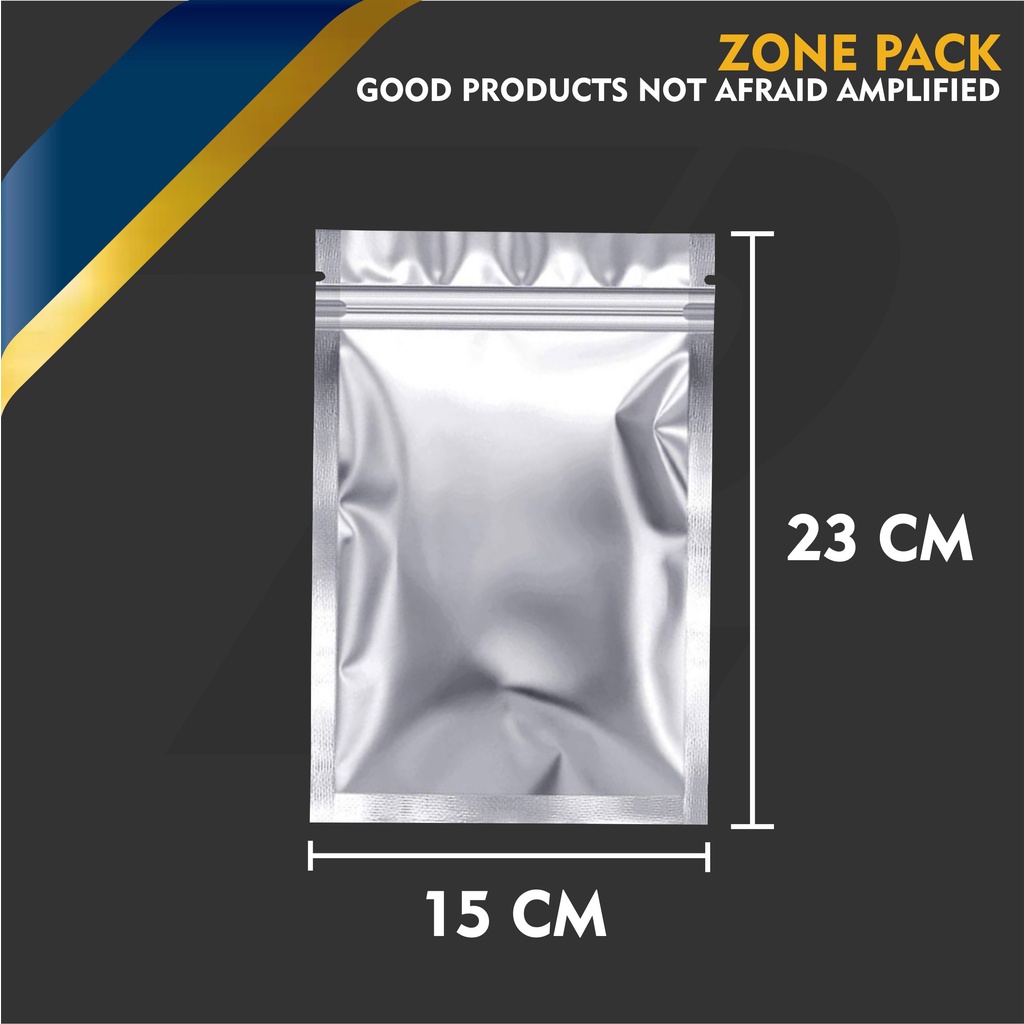 Jual Plastik Klip Alumunium Foil Silver Flat 15x23 cm I Sachet Silver ...