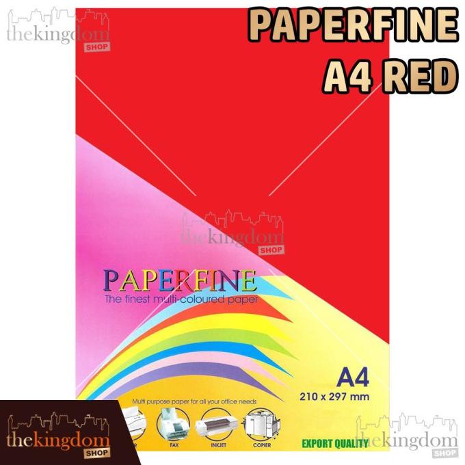 Jual Paperfine Kertas HVS Warna A4 Red Merah / Isi 500 Lembar KERTAS ...
