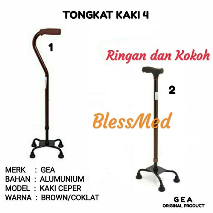 Jual Tongkat Bantu Jalan Lansia Manula/Orang Tua Kaki 4 FS 947 GEA ...