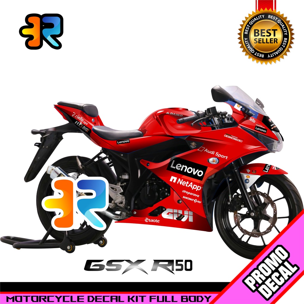 Jual Decal Motor GSX R150 Desain Ducati Sticker Decal Full Body ...