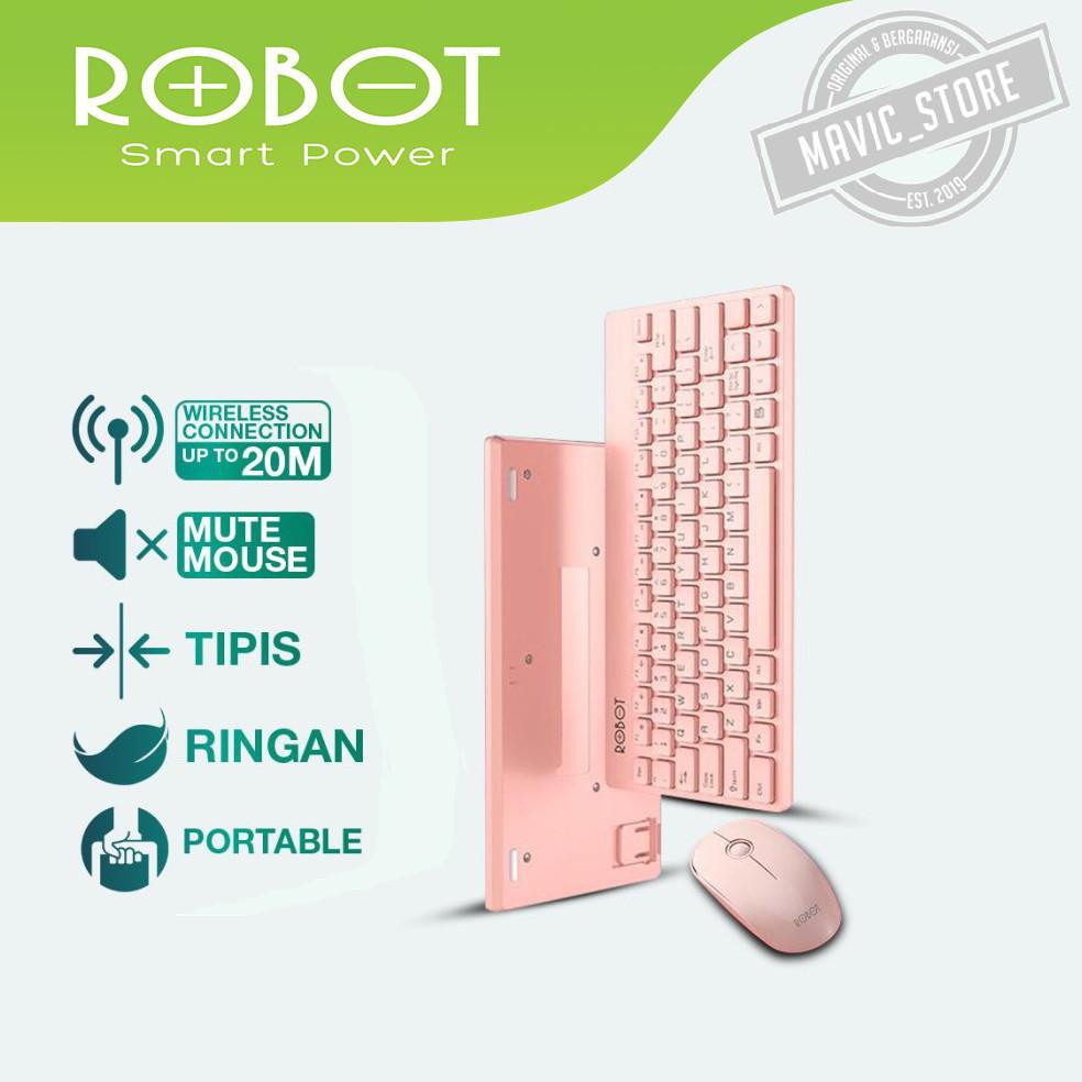 Jual Wireless Keyboard and Mouse Combo ROBOT KM3000 - Set Keyboard dan ...