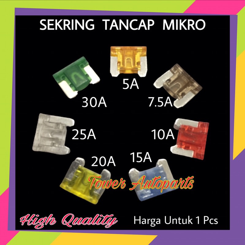 Jual Fuse Sekring Tancap DX MIKRO MICRO / Sikring Tancap Mini Kecil Mobil Ukuran MIKRO | Shopee ...
