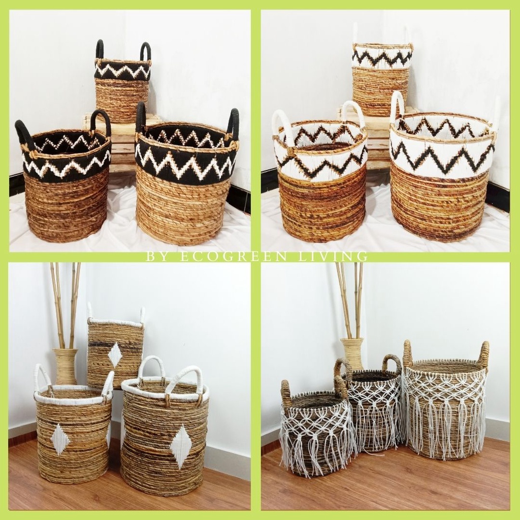 Jual Keranjang anyaman / keranjang serbaguna / keranjang macrame ...