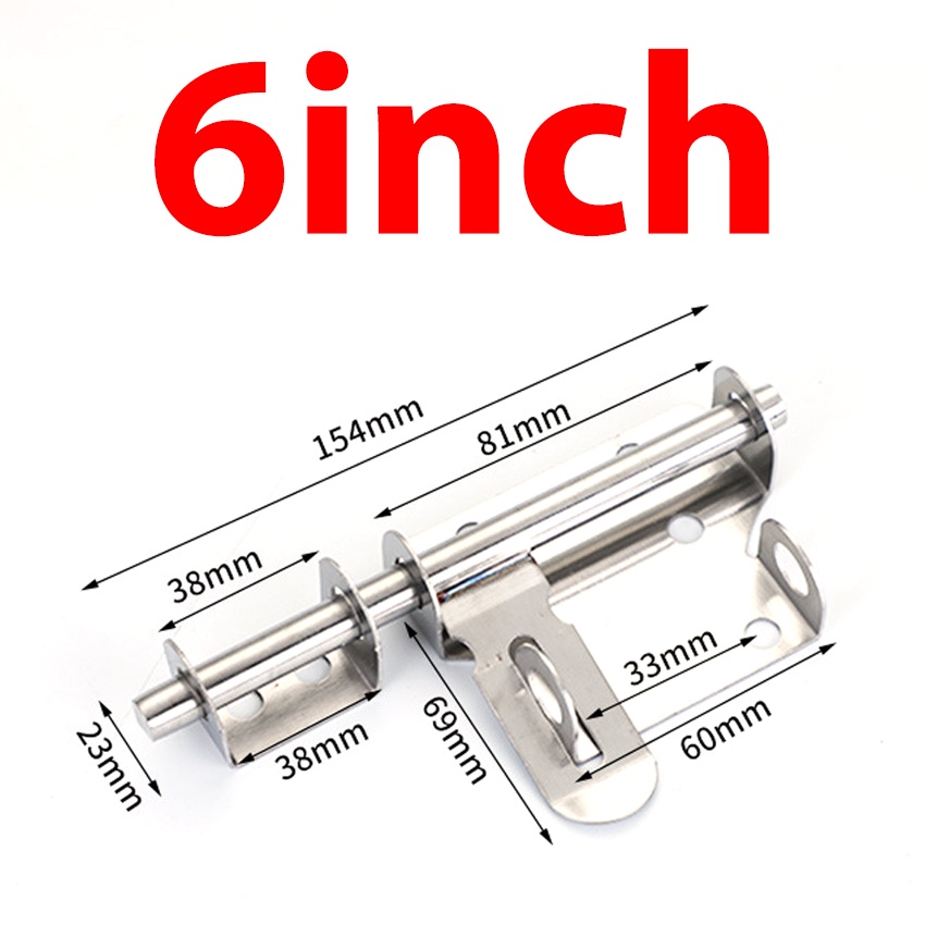 Jual Slot Pintu Gudang 6/4 Inci Stainless Grendel Slot Pintu Jendela ...