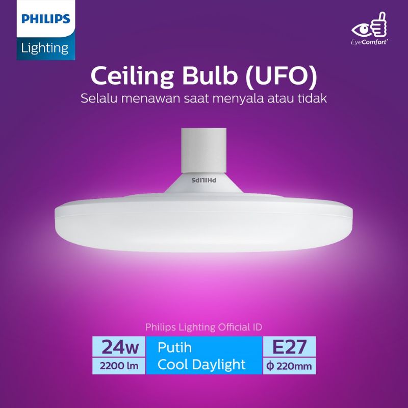 Jual Lampu LED PHILIPS UFO Ceiling 24Watt Putih | Shopee Indonesia