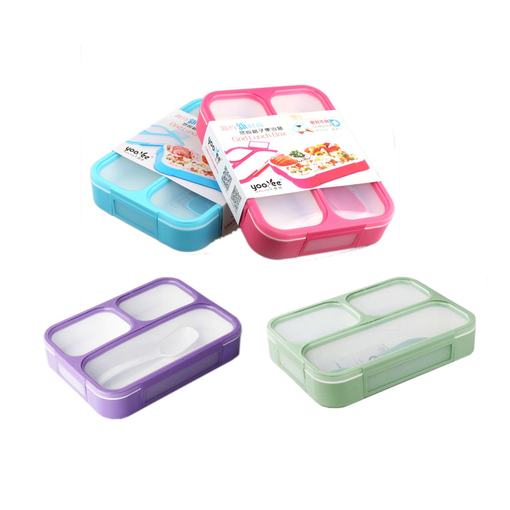 Jual YooYee Lunchbox YY 579 Tempat Makan Sekat 3 Anti Tumpah | Shopee ...