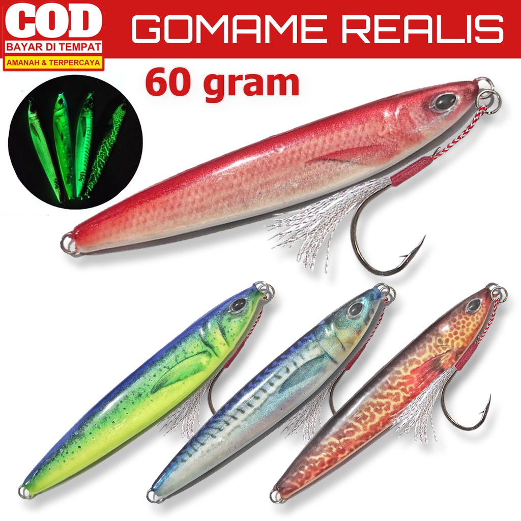 Jual Metal Jig 60g Body S Realis Glow in The Dark Mirip Gomame | Shopee Indonesia