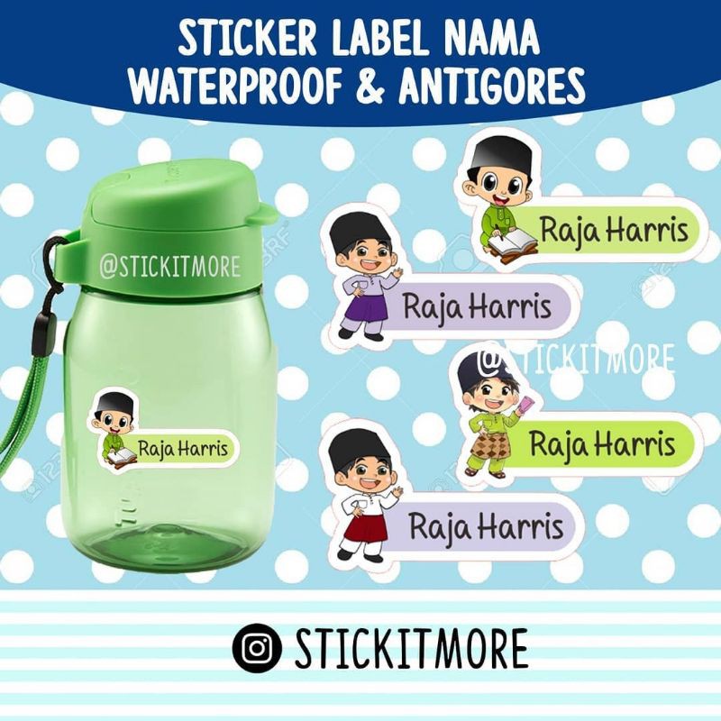 Jual Sticker Label Nama Waterproof Malik | Shopee Indonesia