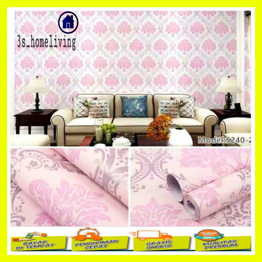 Jual Wallpaper Dinding Vintage Pink Wall Stiker Wallpaper Pink | Shopee ...