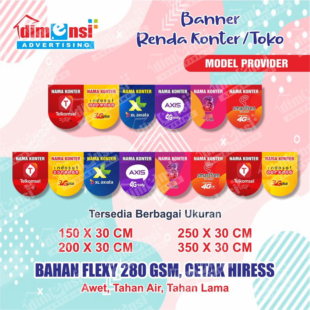 Jual Banner Renda Konter Murah / Spanduk Renda Konter - DIMENSI ADV | Shopee Indonesia