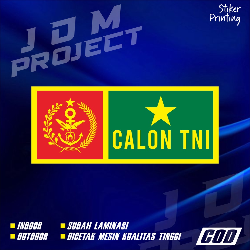 Jual JDM Project - sticker printing CALON TNI HOLOGRAM dan Putih Viral ...