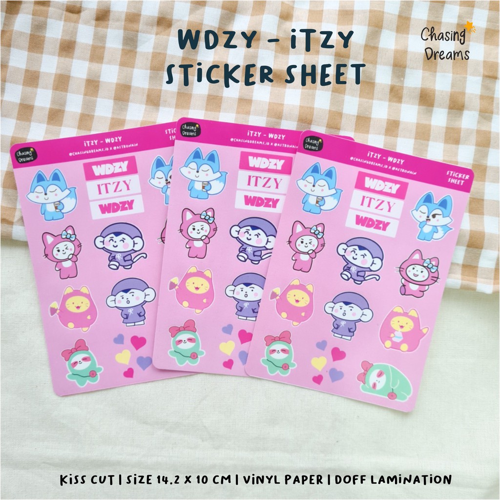 Jual Chasingdreams - WDZY - ITZY Line friends Sticker Sheet | Shopee ...