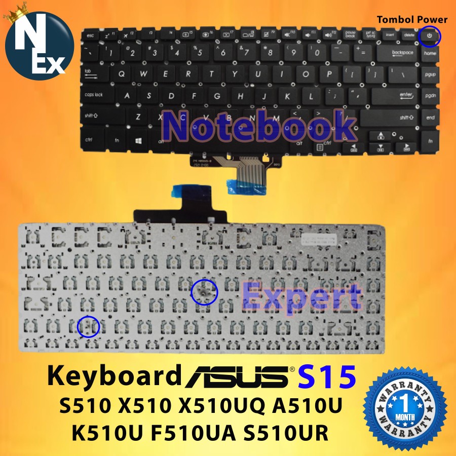 Jual Keyboard Asus VivoBook 15 S510 X510 X510UQ A510U K510U F510UA ...