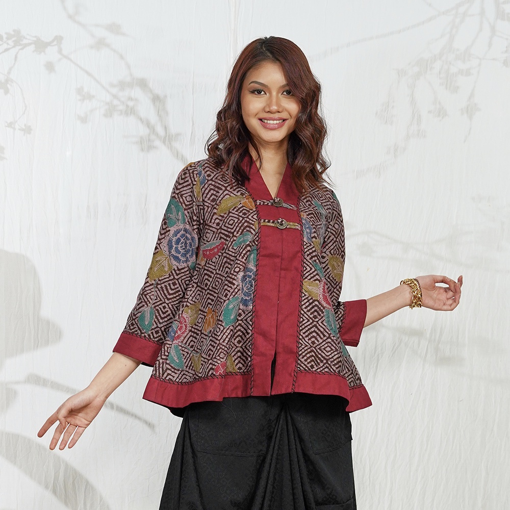 Jual NONA RARA - Klarisa Encim Remekan T1660, Baju Batik Kasual Modern ...
