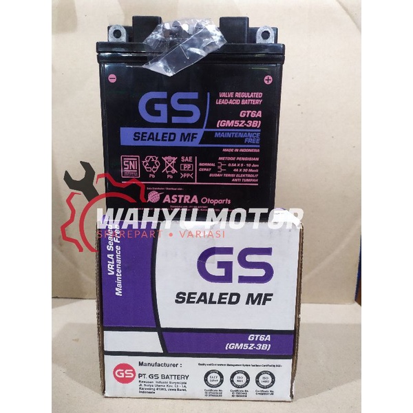 Jual Accu Aki GS Sealed MF GT6A Original | Shopee Indonesia