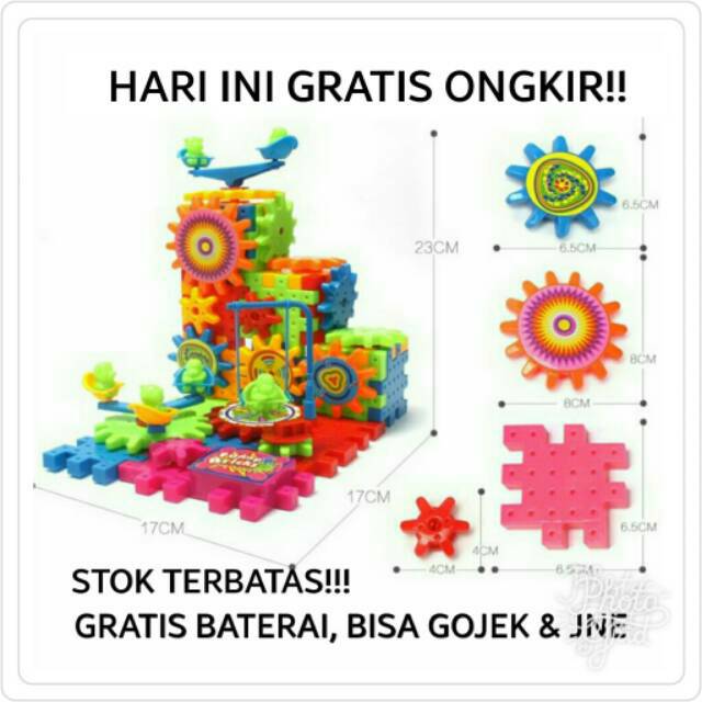 Jual FUNNY GEAR BRICK BRICKS SUSUN ROBOT LEGO BERGERAK MAINAN EDUKASI ...
