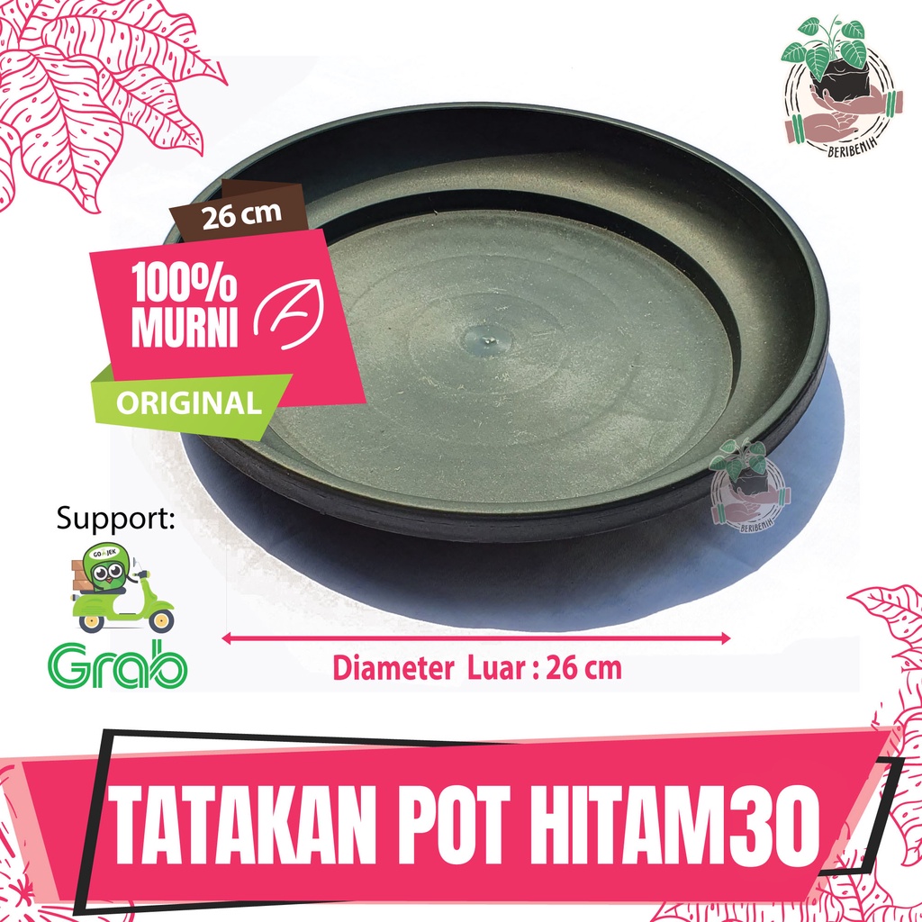 Jual Tatakan Alas Pot Bunga Tanaman Hias Warna Hitam Polos Tutup Wadah ...