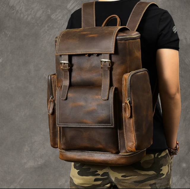 Jual Tas Ransel Laptop Kulit Sapi Asli Crazy Horse Laptop Backpack ...