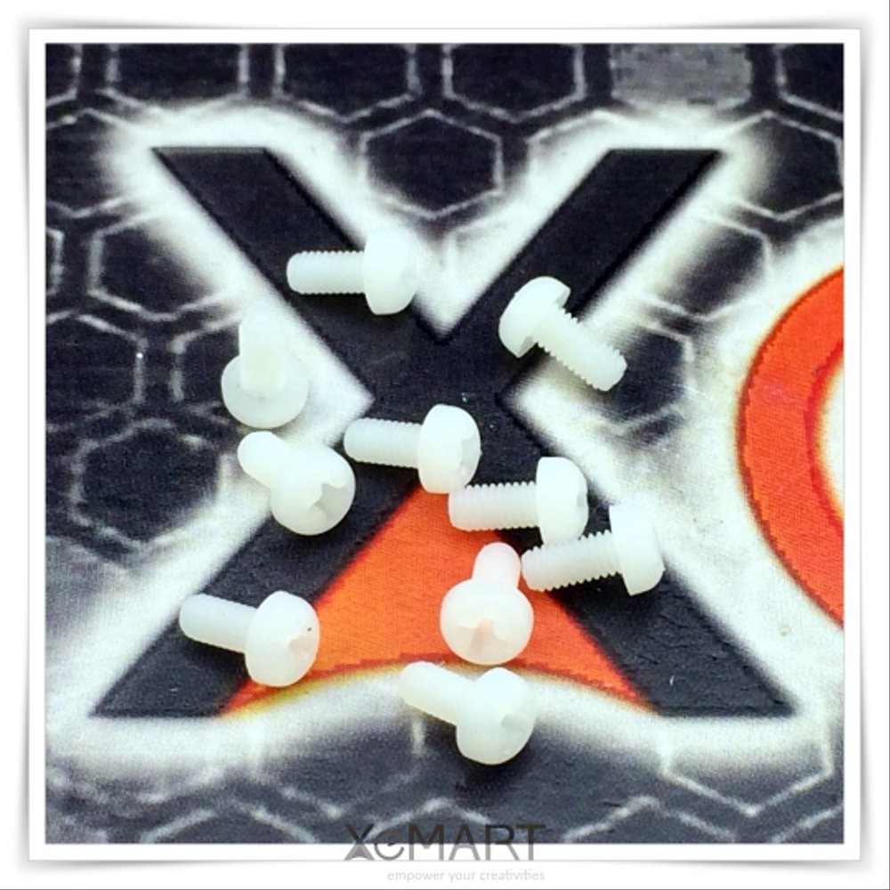 Jual Baut Plastik 3x6 Nylon Bolt M3 10 Pcs. Diameter 3x6mm Pan Head 3mm ...