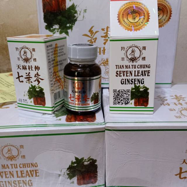 Jual Seven leave ginseng tian ma tu chung asli cap rusa | Shopee Indonesia