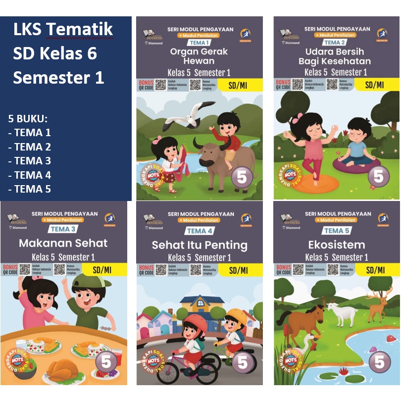 Jual Buku - LKS Tematik SD Kelas 5 Semester 1 (Tema 1-5) - Seri modul Penilaian dan Pengayaan ...