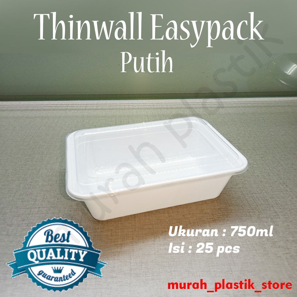 Jual THINWALL EASYPACK PUTIH 750 ML (ISI 25 PCS) | Shopee Indonesia