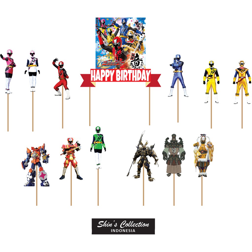 Jual Cake Topper Power Ranger Ninja Steel (1 set isi 13 pcs) | Shopee ...