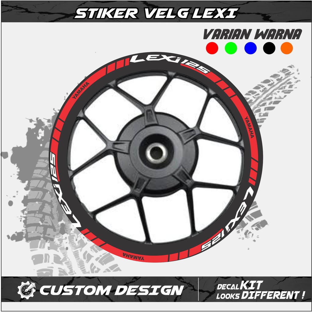 Jual STICKER LIST VELG STIKER MOTOR YAMAHA LEXI MERAH BIRU HIJAU WARNA ...