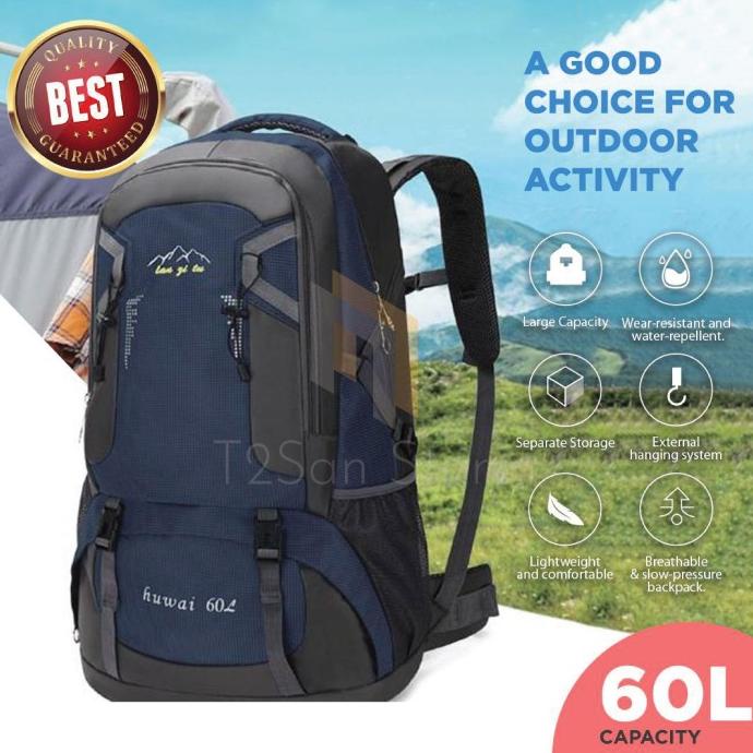 Jual Camping Backpack Waterproof Big Size 60L / Tas Gunung Besar 60L ...