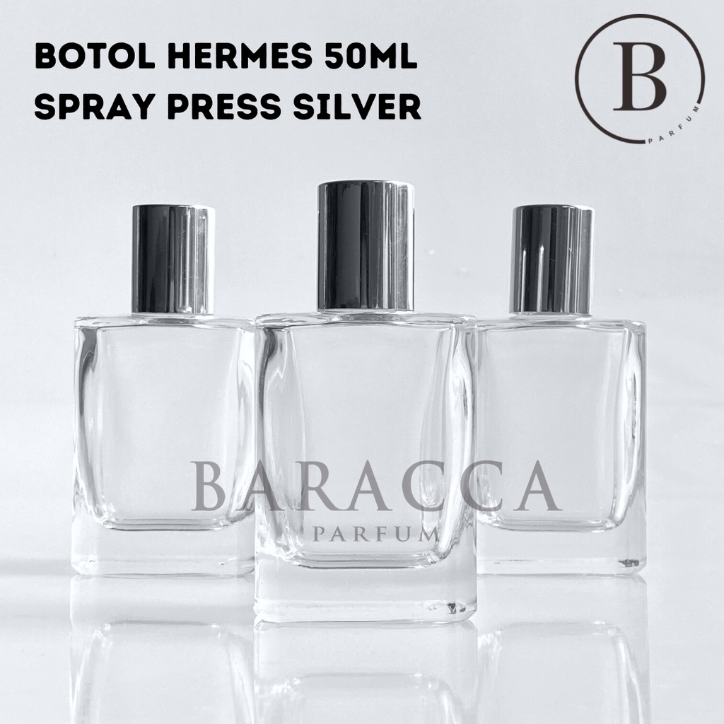 Jual Botol Parfum Hermes 50ML Press Silver - Botol Parfum Kosong Hermes ...