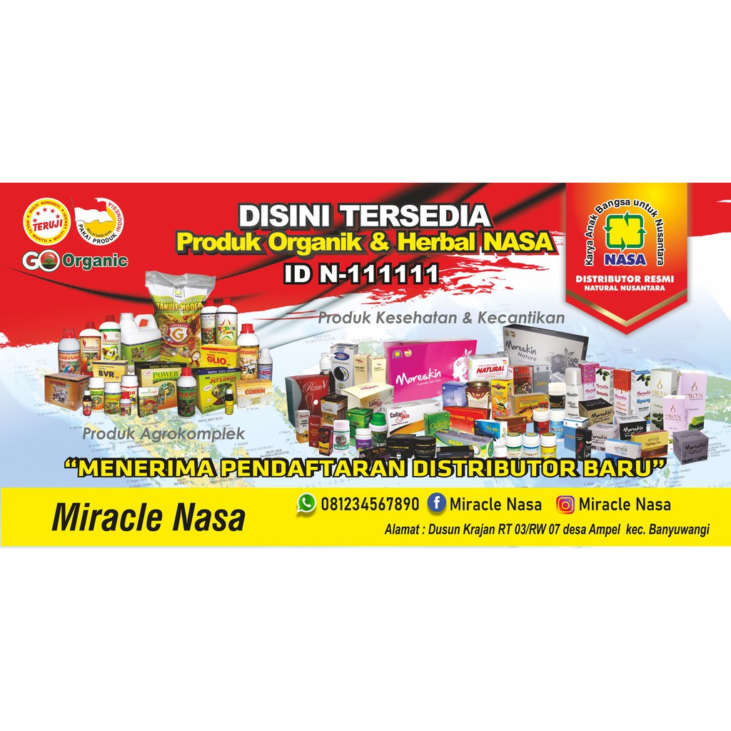 Jual Baner Nasa ukuran 2x1 warna merah kuning | Shopee Indonesia