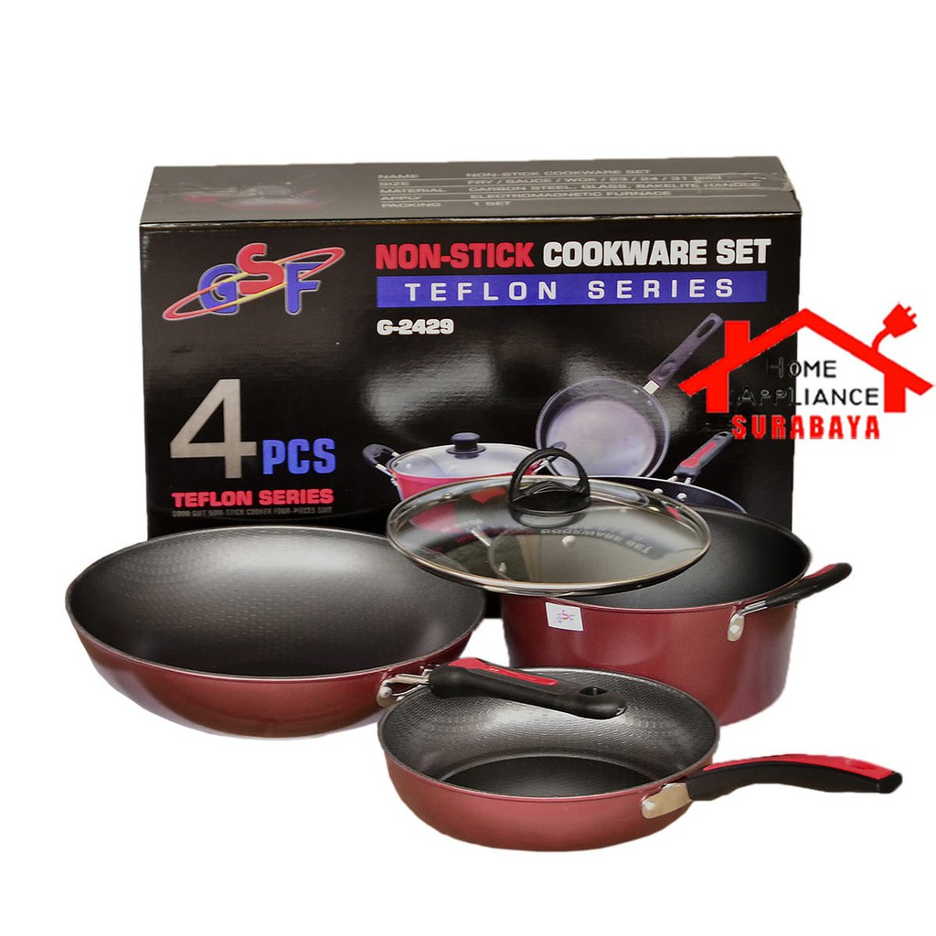 Jual Panci Wajan Set Penggorengan Non Stick Anti Lengket 4 PCS GSF G ...