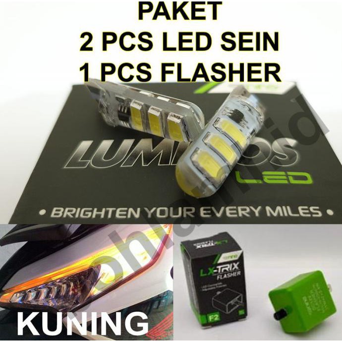 Jual Lampu Led Sein + Flasher Aerox 125 Luminos T10 5730 Led Sign Sen ...