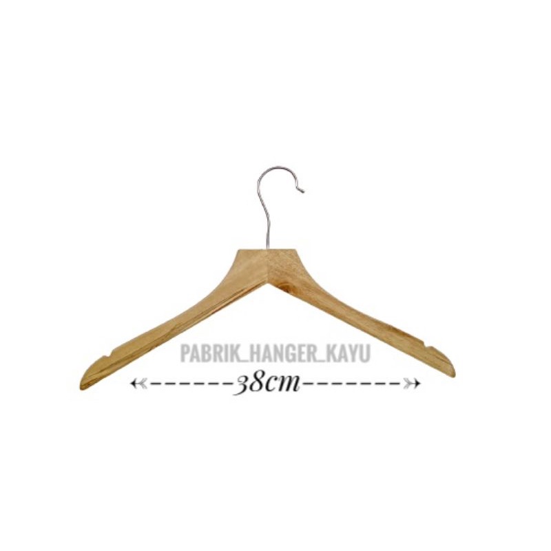 Jual HANGER KAYU KEPALA LURUS NATURAL 38CM HOOK BIASA DAN GOLD | Shopee ...