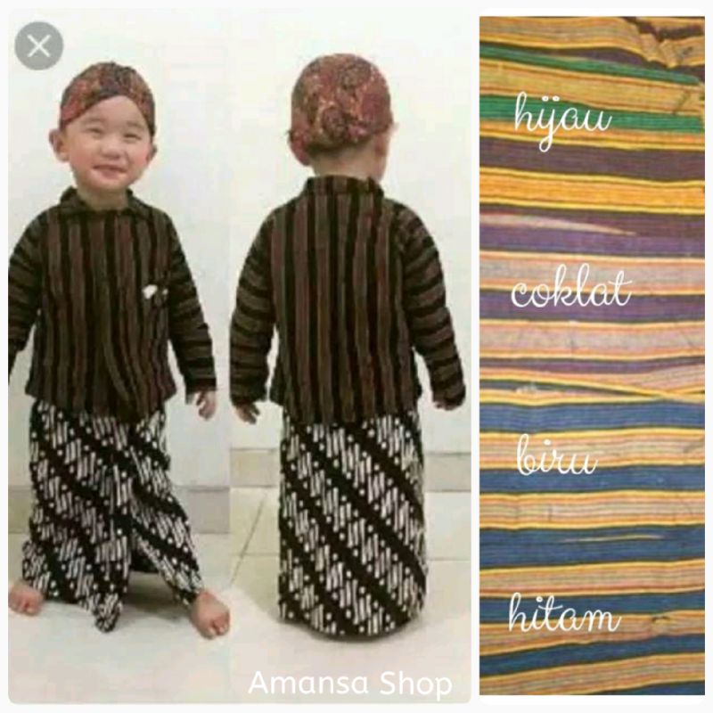 Jual Surjan Lurik Anak Set Laki Laki Surjan Anak Adat Jawa Baju Jadul Anak | Shopee Indonesia