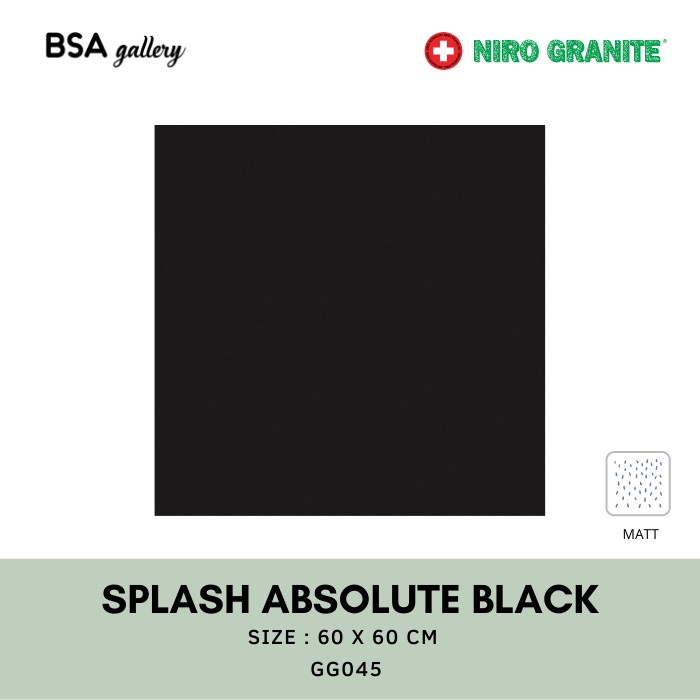 Jual Niro Granite 60x60 Splash Absolute Black Granit Lantai Dinding