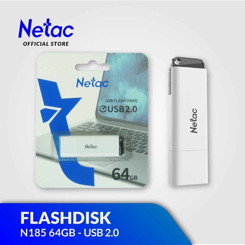Jual NETAC FLASHDISK U185 64GB USB 2.0 | Shopee Indonesia